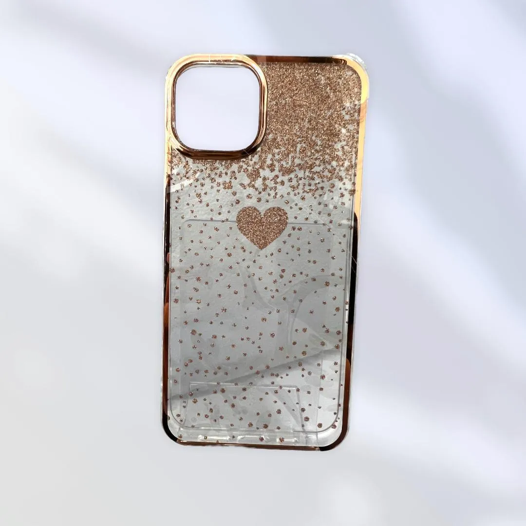 Maska Dusty Gold za iPhone 13 heart