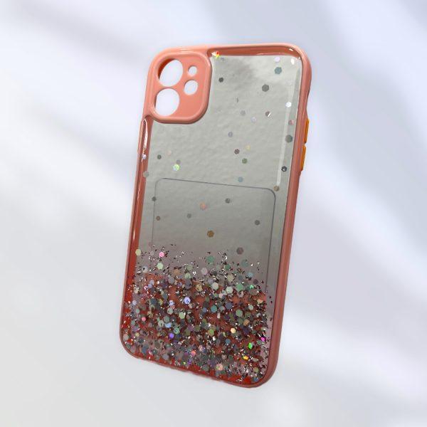 Maska Frame Glitter za iPhone 11 roze