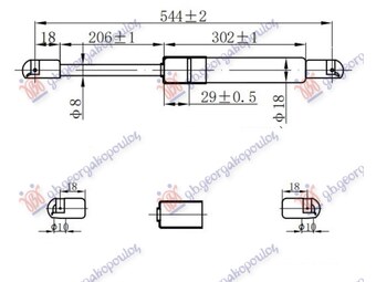 AMORTIZER GEPEK VRATA 3 VRATA (544L-320N) OPEL CORSA B 97-00