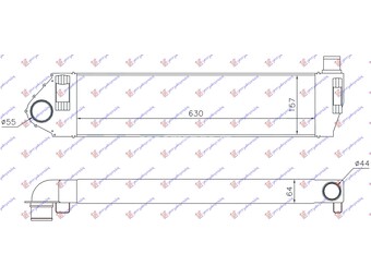 HLADNJAK INTERKULERA 1.9 (AUTO) - 2.0 DCI (MAN/AUTO) (630x157x64) RENAULT SCENIC 03-09