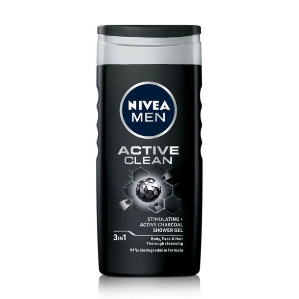 Nivea Men Active clean 3u1 gel za tuširanje 250ml