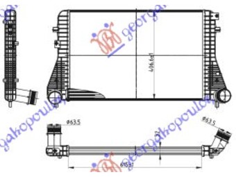 HLADNJAK INTERKULERA BENZIN/DIZEL (61.5x40.5x32) 60 SKODA OCTAVIA 5 08-13