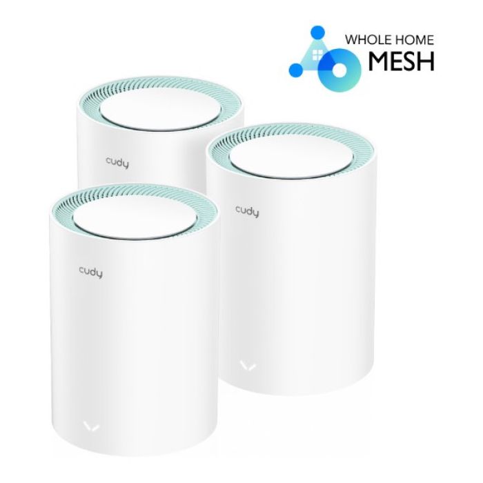 Cudy M1300 3-pack AC1200 Dual Band 2.4Ghz+5Ghz WiFi MESH, GiGABIT, 4x Antena 16MB/128DDR, 16/128mb