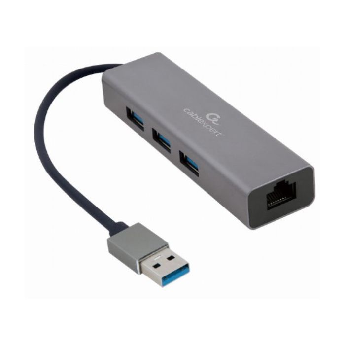 A-AMU3-LAN-01 Gembird USB AM Gigabit network adapter with 3-port USB 3.0 hub