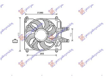 VENTILATOR KOMPLET (1.8/2.0 BENZIN) (+/-AC) FIAT MAREA 96-07