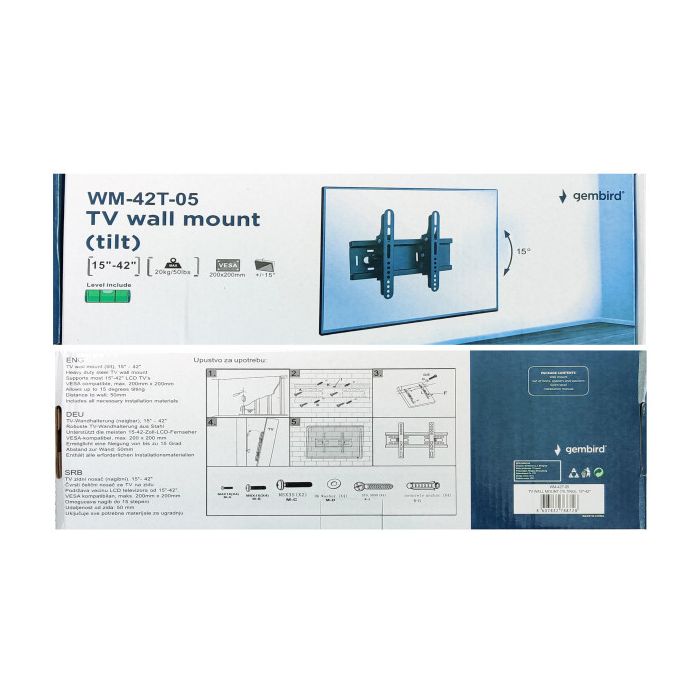 WM-42T-05 ** Gembird tilt VESA max 20x20cm 15-42 max. 20kg(346)