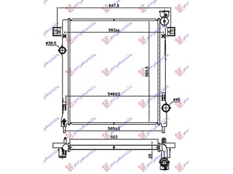 HLADNJAK MOTORA 3.7i BENZIN (MAN/AUTO) (503x585x26) JEEP CHEROKEE (LIBERTY) 08-14