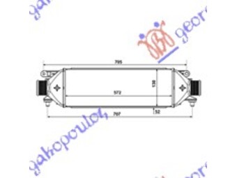 HLADNJAK INTERKULERA BENZIN - 1.3/1.6/1.9 TD (573x130x50) FIAT GRANDE PUNTO 05-12