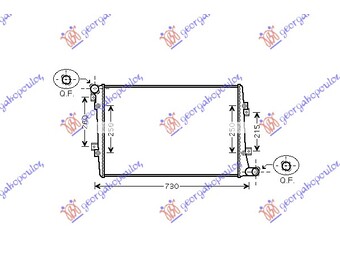 HLADNJAK MOTORA 1.9/2.0 Tdi DIZEL (650x400) (MEHANICKI SPOJ) VW GOLF V 04-08