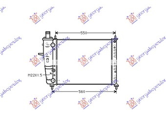 HLADNJAK MOTORA 1.2/1.4/1.6 (-AC) SA POSUDOM (48x41.5) FIAT BRAVO 95-02