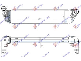 HLADNJAK INTERKULERA 1.9/2.0/2.2 dCi DIZEL (680x150x64) RENAULT LAGUNA 00-07