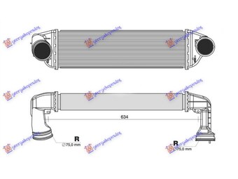 HLADNJAK INTERKULERA 2.0/3.0 D DIZEL (540x160x62) BMW X3 (E83) 04-07