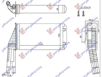 GREJAC KABINE (M) (-AC) (235x140x42) PEUGEOT 107 06-12