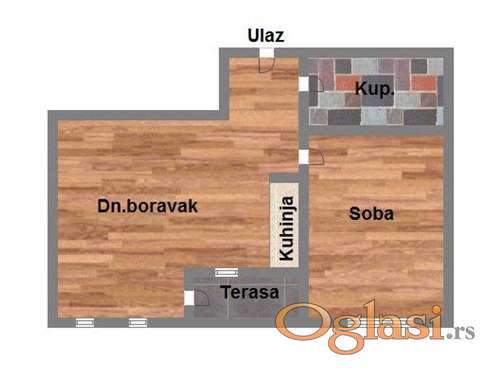 Dvosoban, Podbara, 42m2