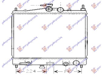 HLADNJAK MOTORA 1.2/1.4 16V BENZIN (AUTO) (+/-AC) (380x448) (JAPAN) NISSAN MICRA (K12) 02-10