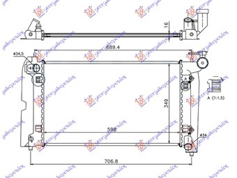 HLADNJAK MOTORA 1.8 i-VVTi (BENZIN) (AUTOMATSKI) (600x350)(KOYO) TOYOTA AVENSIS (T25) 03-08