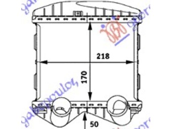 HLADNJAK INTERKULERA BENZIN (170x218x50) SMART FORTWO 98-07