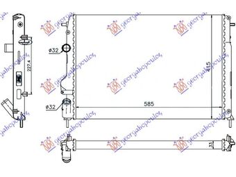 HLADNJAK MOTORA 1.6 BENZIN / 1.5 DCI (+AC) (58.5x41.5x34) DACIA SANDERO 08-12