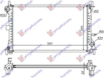 HLADNJAK MOTORA 1.4/1.6/1.8 (+/-AC) (60x35.8) FORD FOCUS 98-04