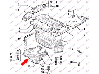 ZASTITA MOTORA (BENZIN) PLASTICNA -03 ALFA ROMEO 166 98-07