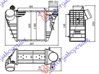 HLADNJAK INTERKULERA BENZIN/DIZEL (18.3x19.5x8.5) 18mm SKODA OCTAVIA 4 97-10