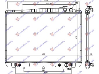 HLADNJAK MOTORA BENZIN 2.4i 16V (AUTO) (45x68.6x1.6) NISSAN P/U (D22) 2WD-4WD 98-01