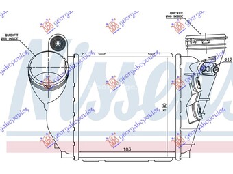 HLADNJAK INTERKULERA BENZIN/DIZEL (18.3x19x6.5) 12mm SKODA OCTAVIA 4 97-10