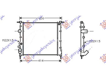 HLADNJAK MOTORA BENZIN (-AC) (35x37) SA PUMPOM RENAULT CLIO 98-01