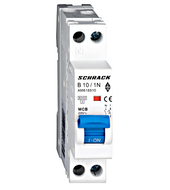 Zaštitni prekidač AMPARO 6kA, B 10A, 1P+N, širine 1 modula
N priključak s lijeve strane, Tip 1+N (širine 17,5mm), Standard proizvoda EN 60898-1:2019,IEC 60898-1