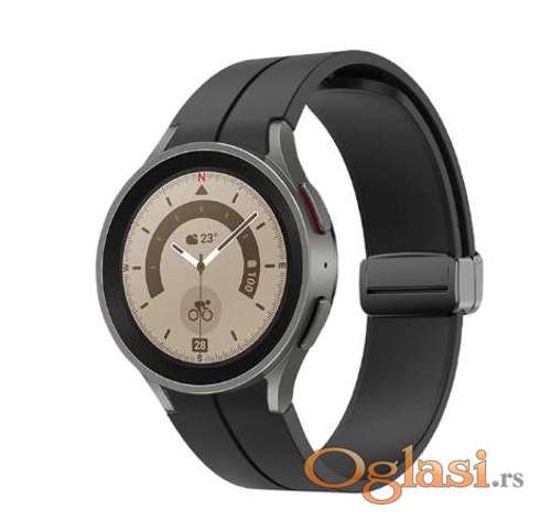 Samsung watch 4/5/5pro crna silikonska narukvica