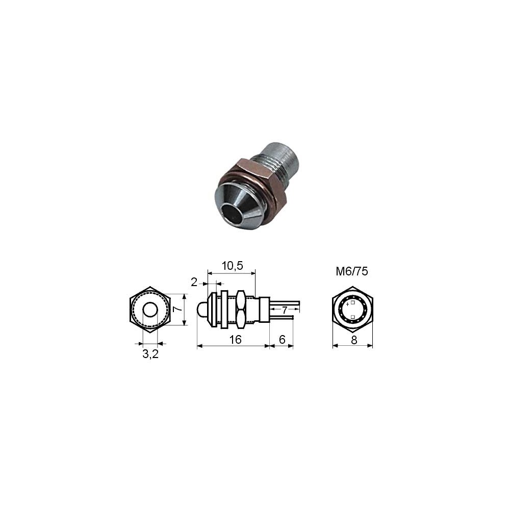 Kućište metalno za LED 3mm, OUT