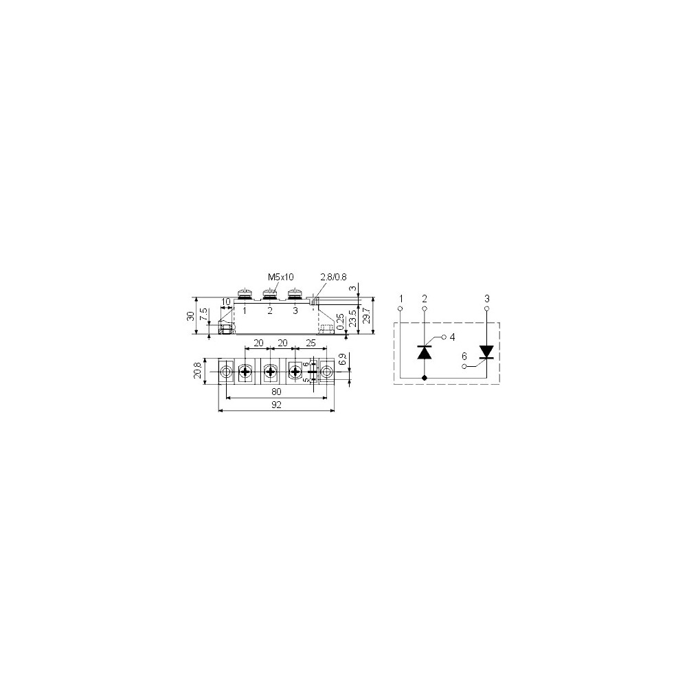 Modul tir/tir 25A 600V