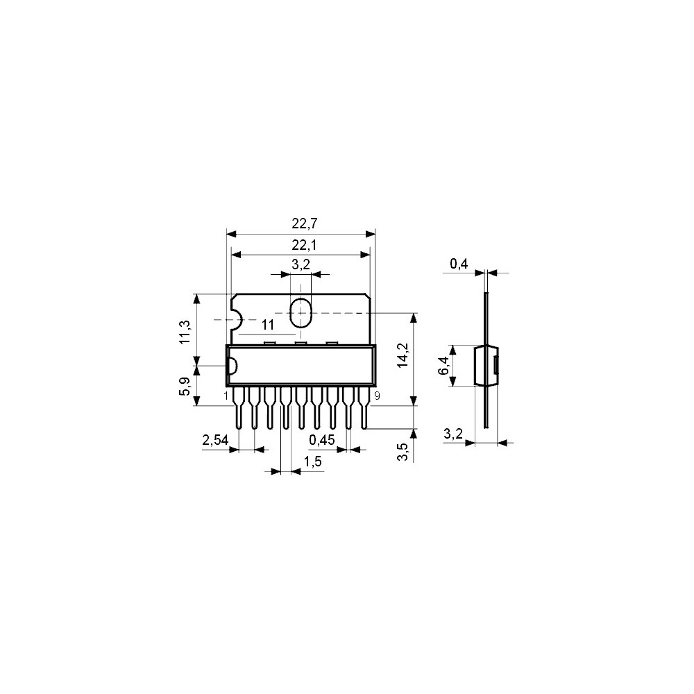 IC FM/TV-V/Front End Ucc=2.4..5.5V SIP9