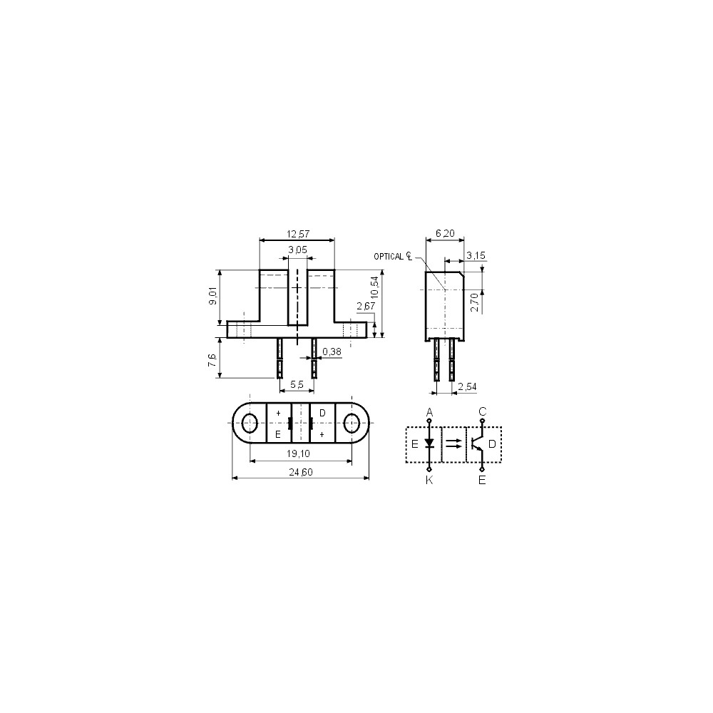 Slotted Optic.Switch-Trans.Out. ITR8102
