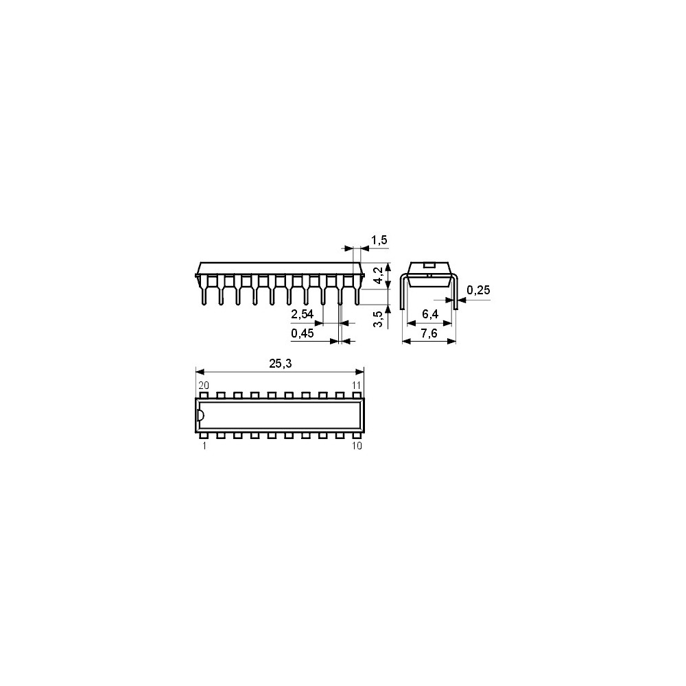 IC Invert 3Stat Oct Buffer DIP20