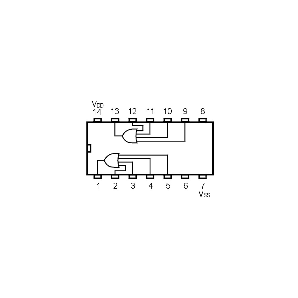 IC Dual 4-Input OR Buffered B Series Gate