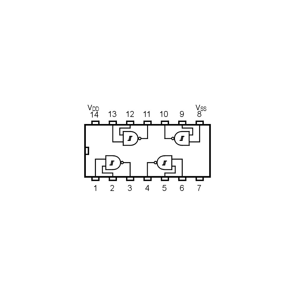IC Quad 2-Input NAND Schmitt Trigger