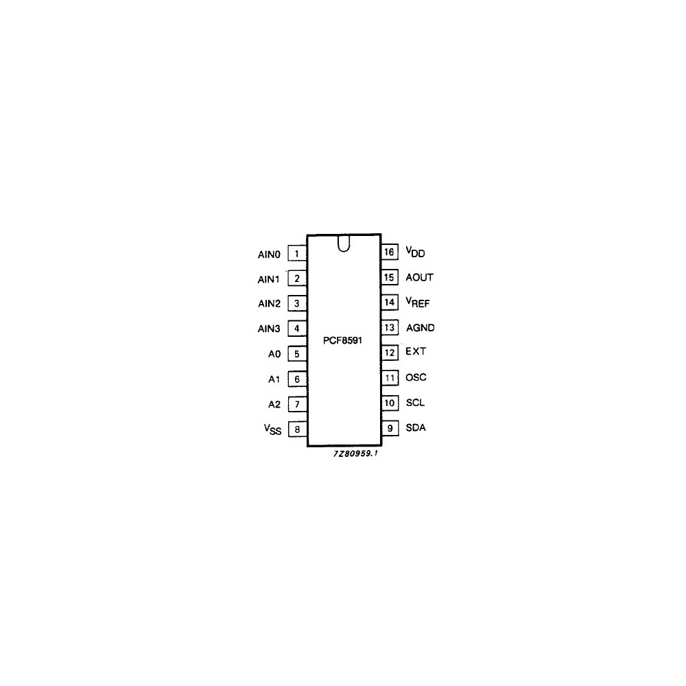 IC 8bit ADC 4-ch+DAC DIP16