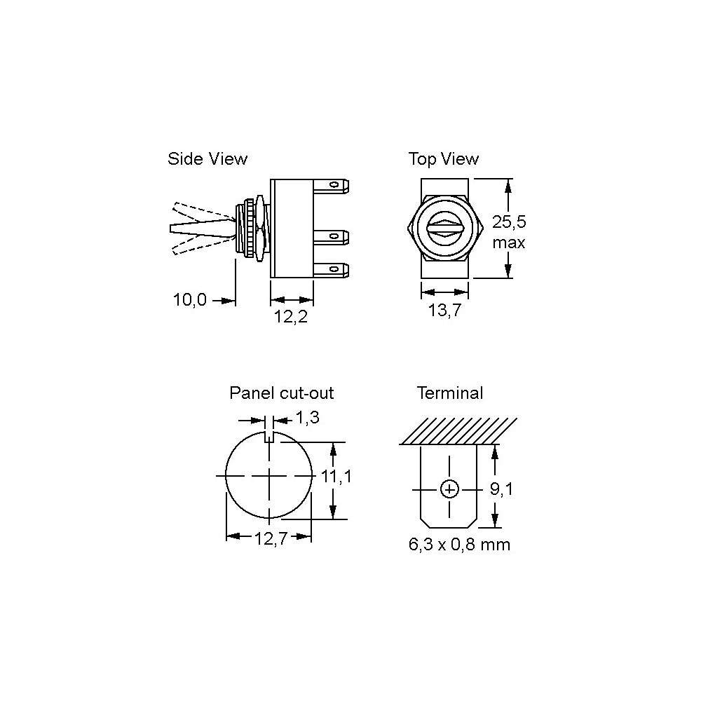 Prek.kip fi=12mm 1x16A 250V UI, C1700HOSW