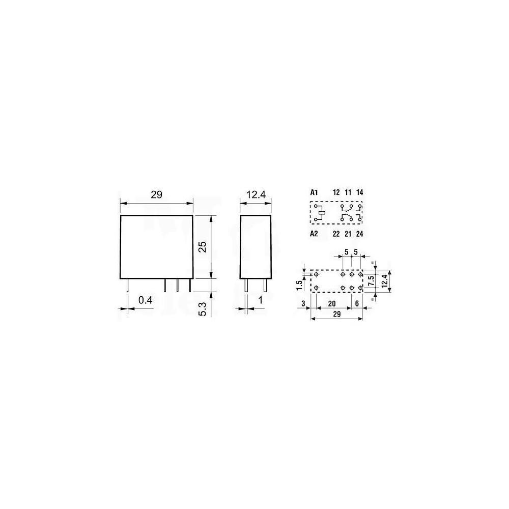 Rele Finder 2CO 8A 24V DC 900R,40.52.9.024.