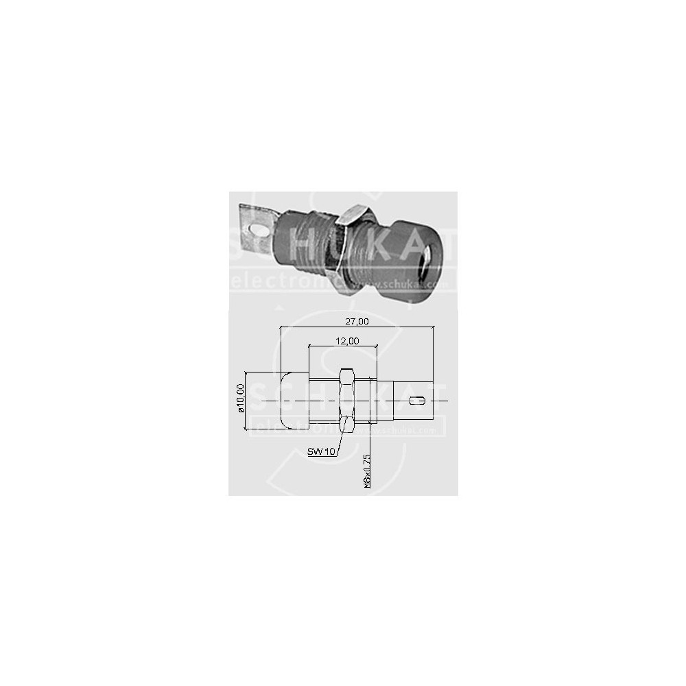 Utičnica ban.4mm bela,izolovana BB4