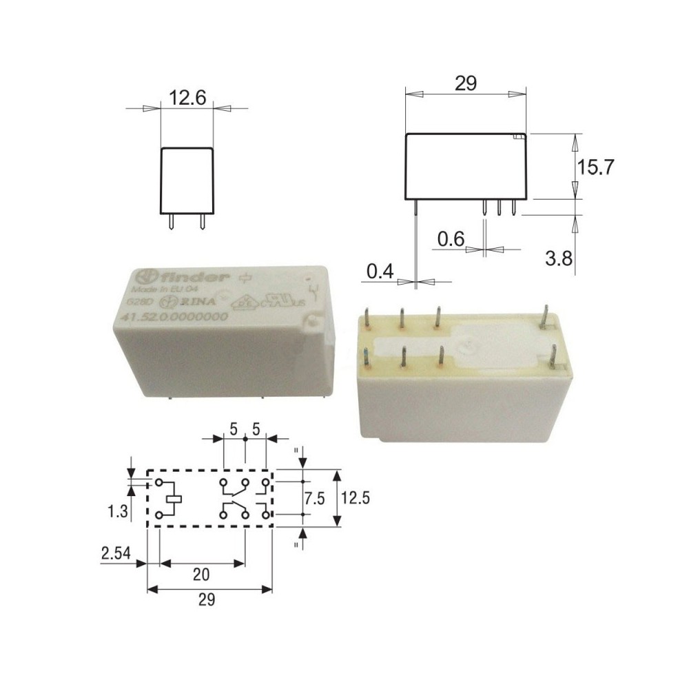 Rele 8A 24V AC 2CO, 41.52.8.024.0000