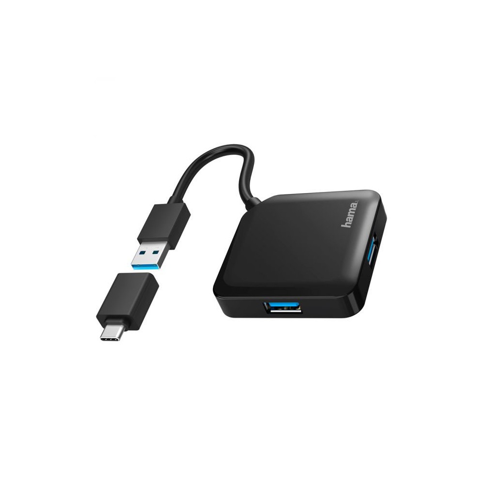Hama USB 3.2 HUB 1:4, 5Gbit/s + USB-C adapter