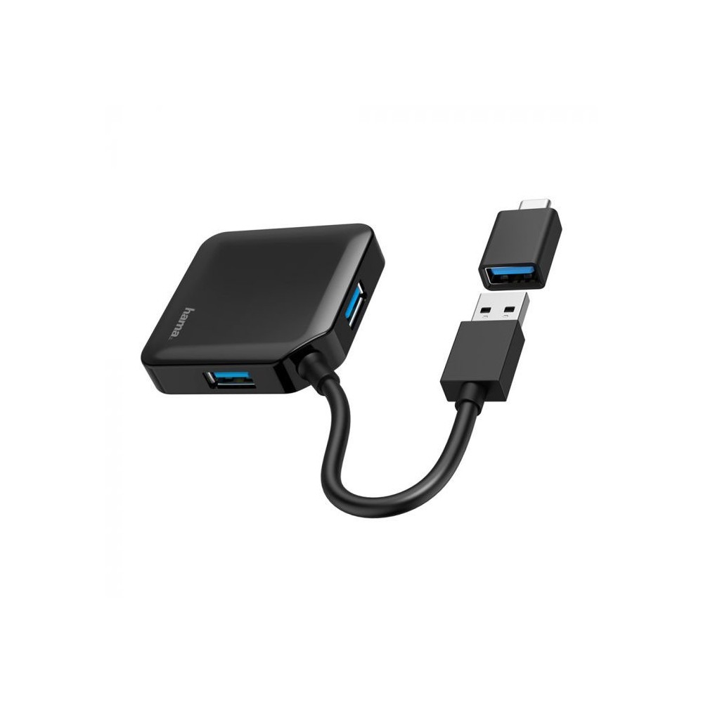 Hama USB 3.2 HUB 1:4, 5Gbit/s + USB-C adapter