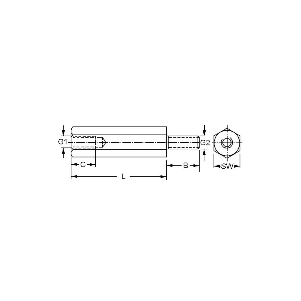 Odstojnik CuZn m/z M3 40mm