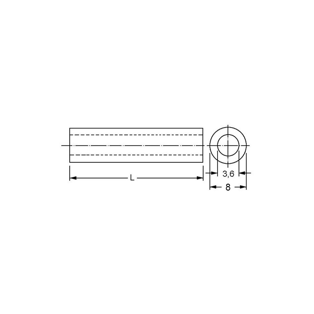 Odstojnik PVC. A 3,6/4mm