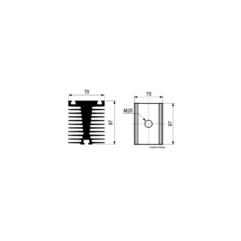 Hladnjak diode M20,97X70x80mm