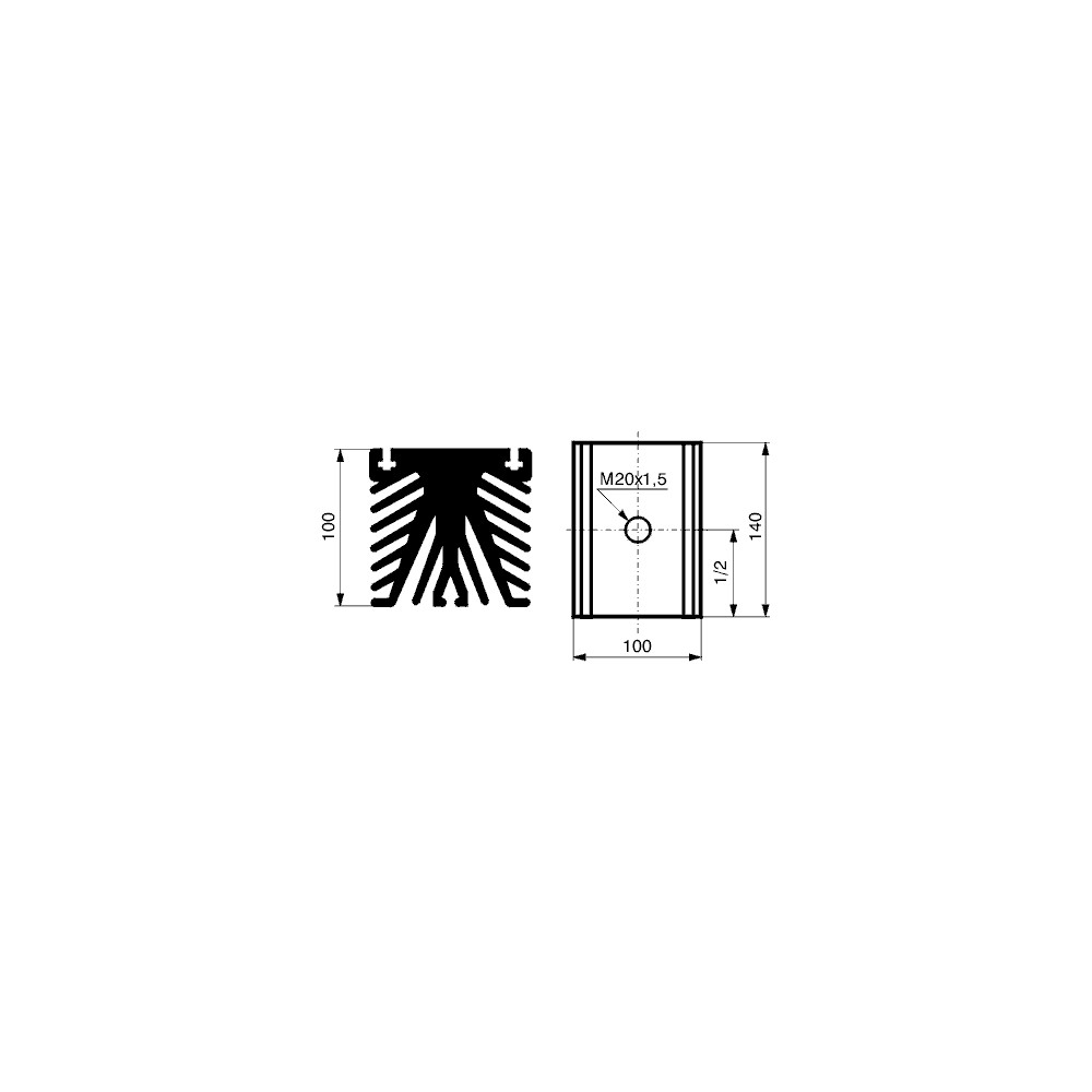 Hladnjak diode M20,140X100X100mm