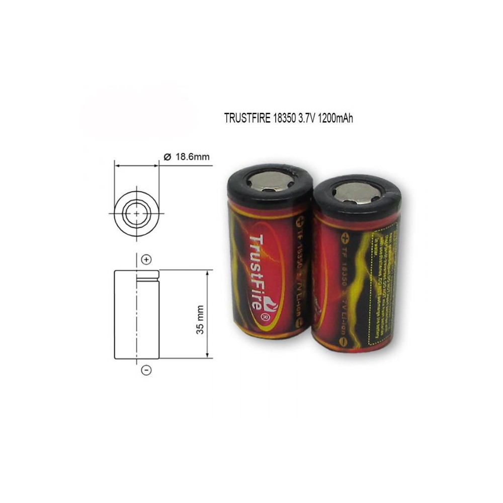 Li-Ion TRUSTFIRE 18350 3.7V 1200mAh