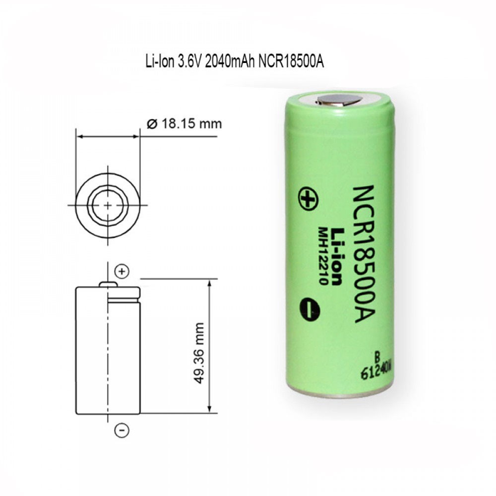 Li-Ion 3.6V 2040 mAh NCR18500A Panasonic